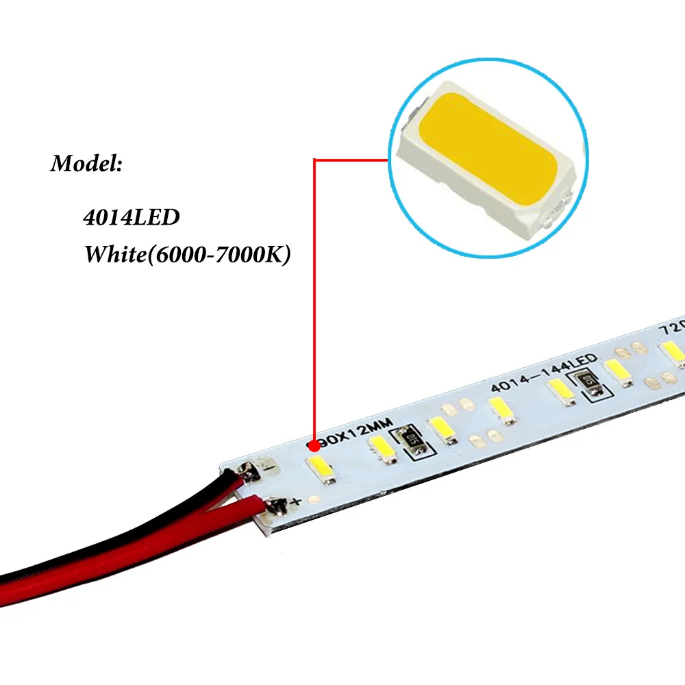 12V 144 LED Strip Light Bar, 4014 SMD Cold/Warm White, Rigid, Indoor Lighting, 11W, CE Certified ...