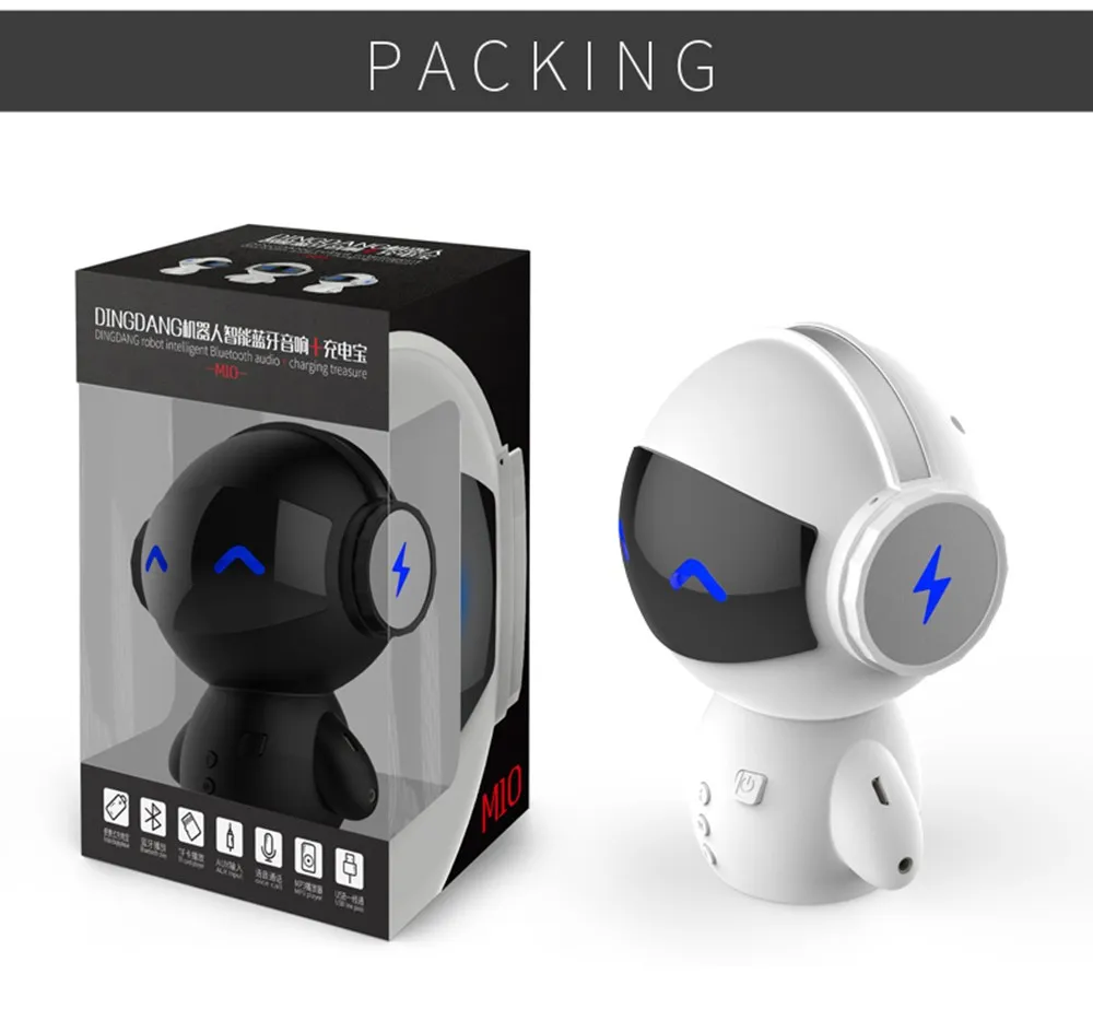 Robot Mini Bluetooth Speaker | Portable Subwoofer With Power Bank TF ...