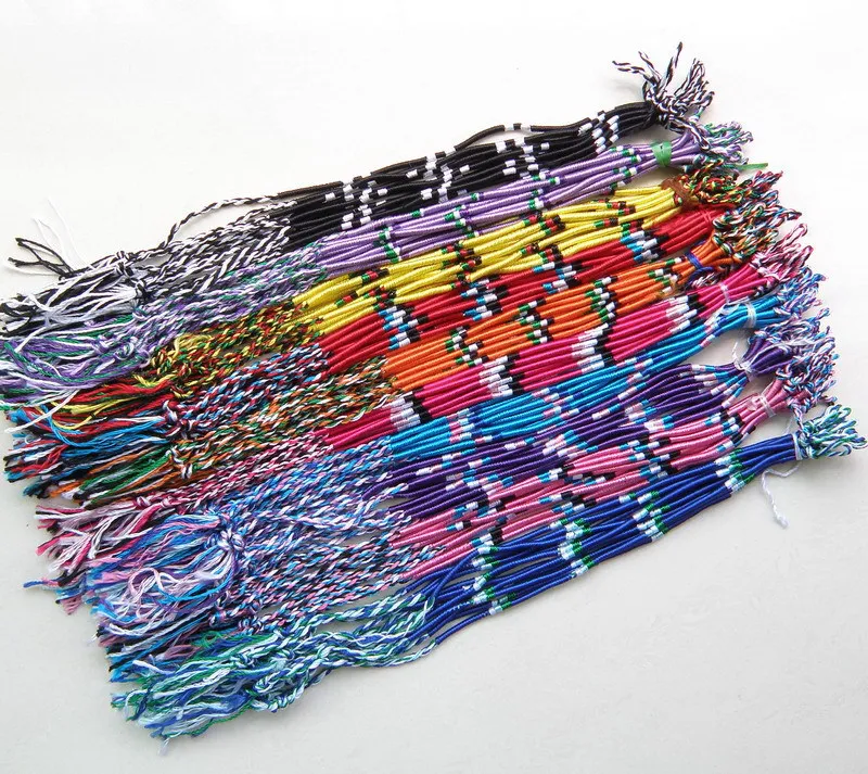 Colorful Handmade Lucky String Braided Rope String Bracelets With ...