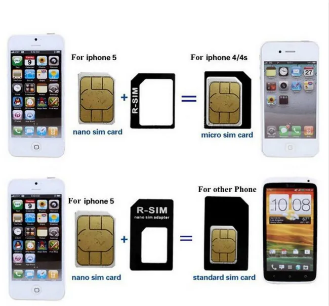 *noosy 4 In 1 Nano SIM Card To Micro SIM Nano Micro Adapter For Iphone Samsung Sim Card Adapter ...