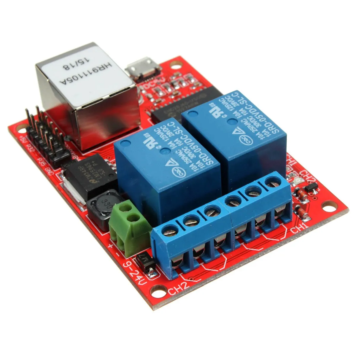 Ethernet Cable Tool Kit Electronic Circuit Board With LAN Ethernet 2 Way Relay Delay Switch TCP ...