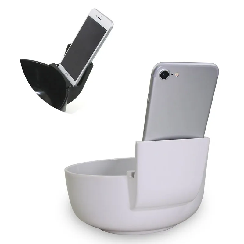 Creative Bowl With Cell Phone Holder For Mobile Phone Users White Black ...