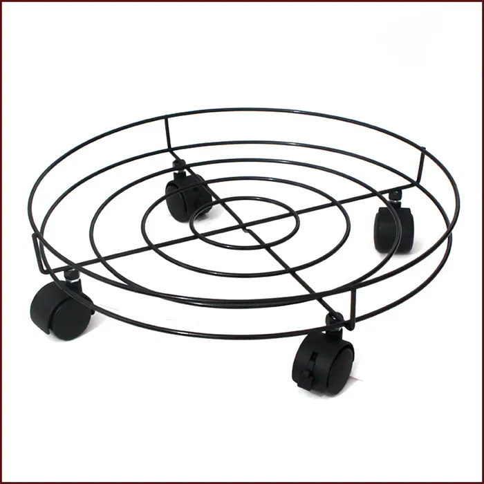 DHgate.com:2PCS Grey Metal Plastic Flower Pot Stand with Wheels ...