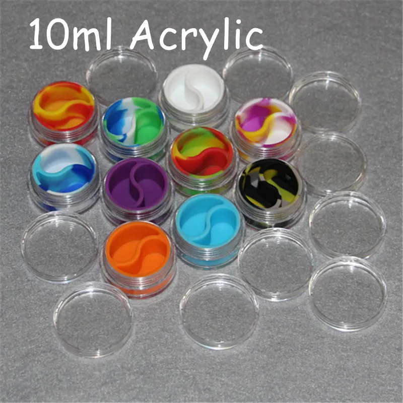 DHgate.com:10ml Clear Plastic Dab Jars with Silicone Liners for ...