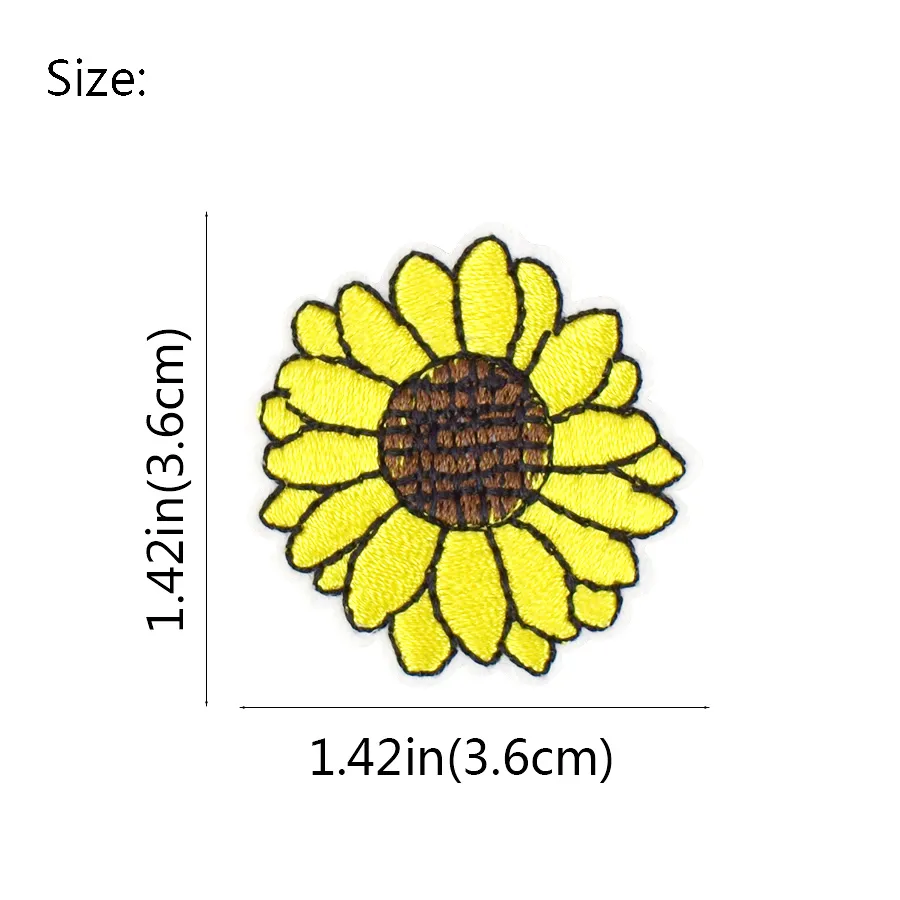 10 Yellow Chrysanthemum Embroidered Patches For Diy Fabric Buttons And ...