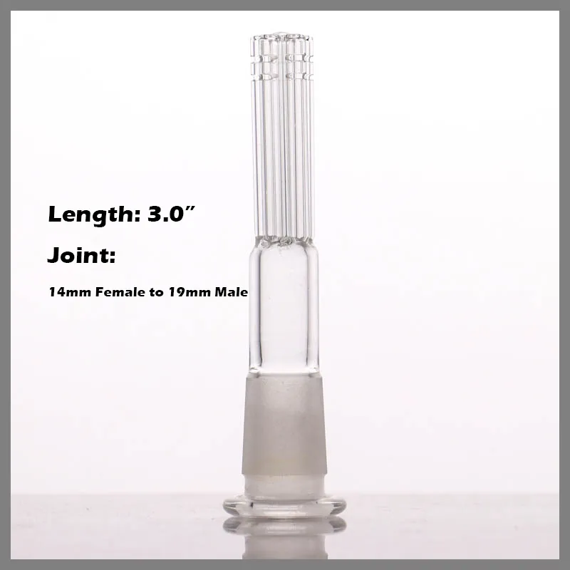 Diffused Downstem Glass Percolator: 14mm 18mm Female Joint, Five Arm ...