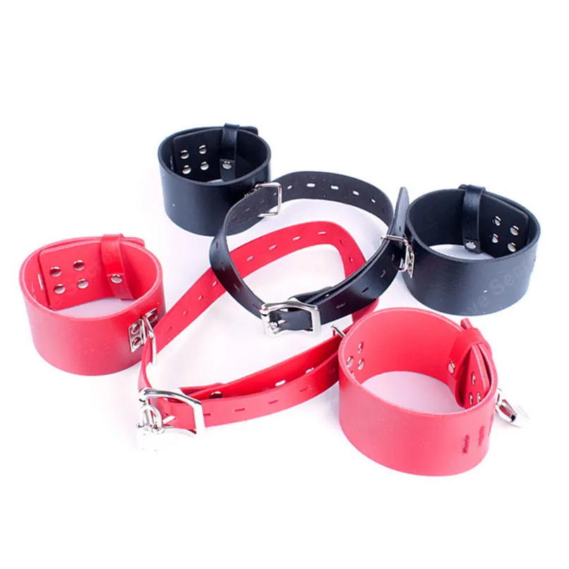 Soft PU Leather Arm Restraints Adjustable Hand Cuffs For Adult Play ...