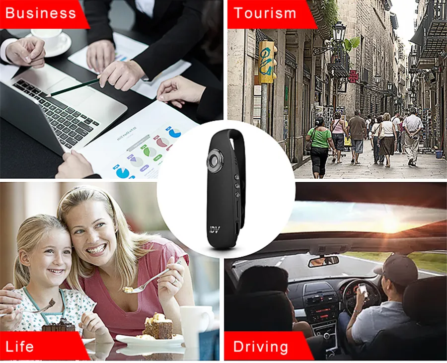 Mini HD 1080P Wearable Body Camera With 130° Wide Angle Lens For Dash ...