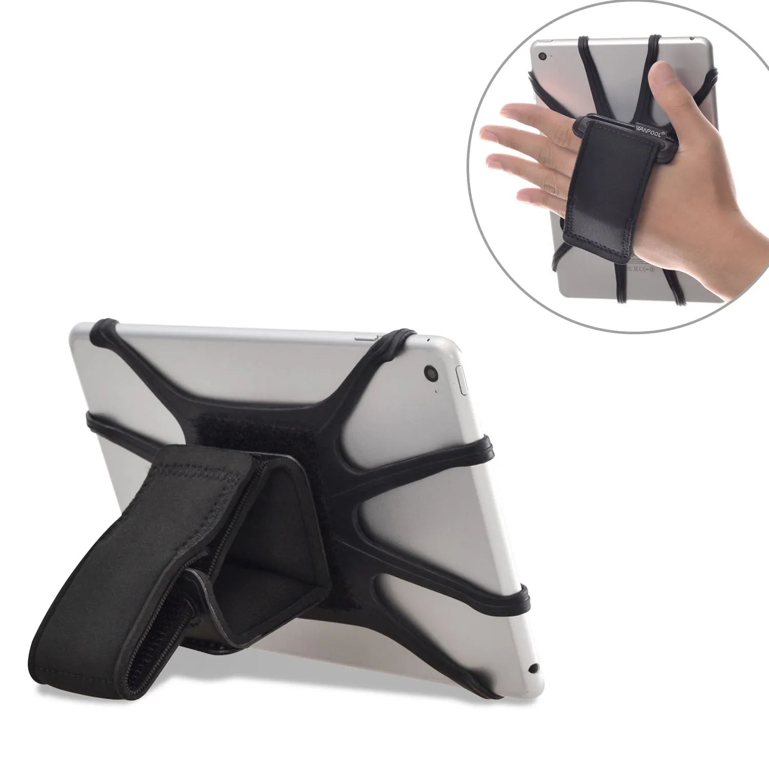 WANPOOL Padded Hand Strap Holder With Detachable Silicon Tablet Holding ...