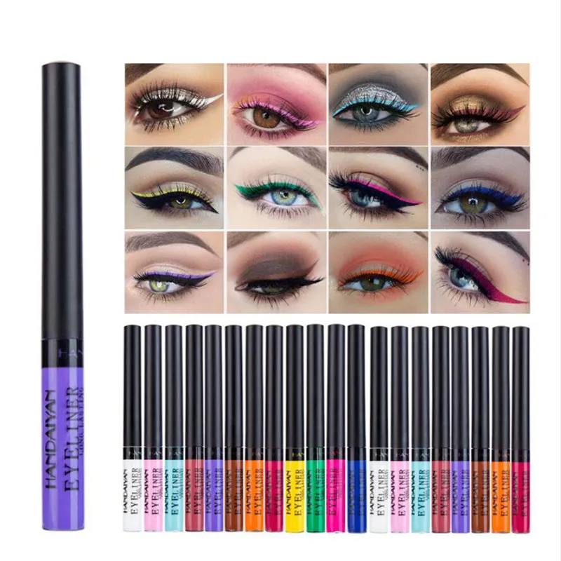 12-Piece Matte Liquid Eyeliner Set - Waterproof, Vibrant Colors, Long ...