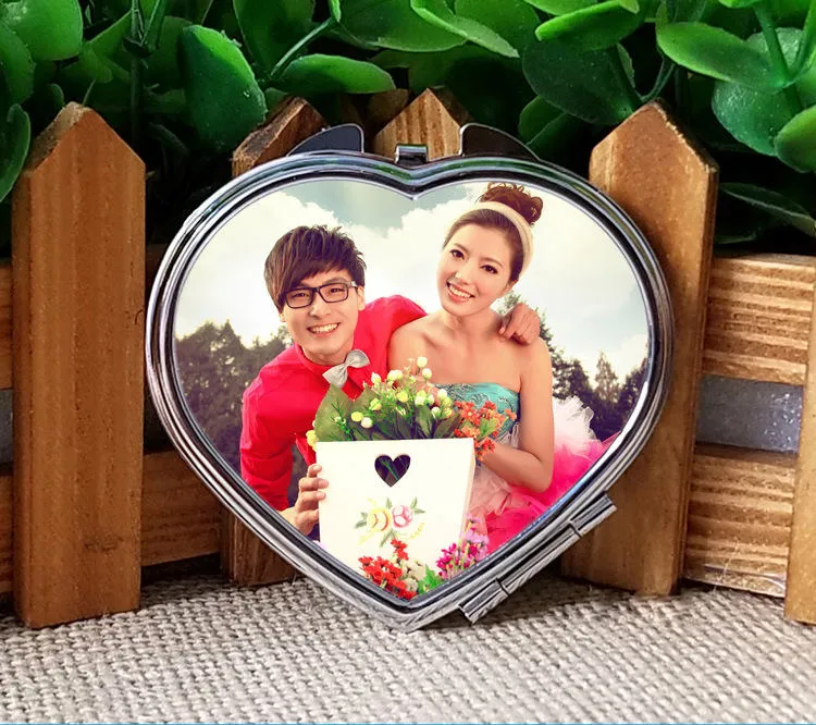 Heart-Shaped Sublimation Makeup Mirror - Heat Transfer Printing Blank ...