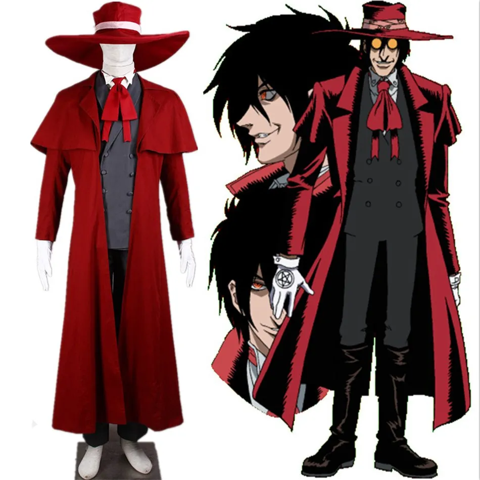Hellsing Alucard Cosplay Costume Anime Outfit I Full Längd, Polyester ...