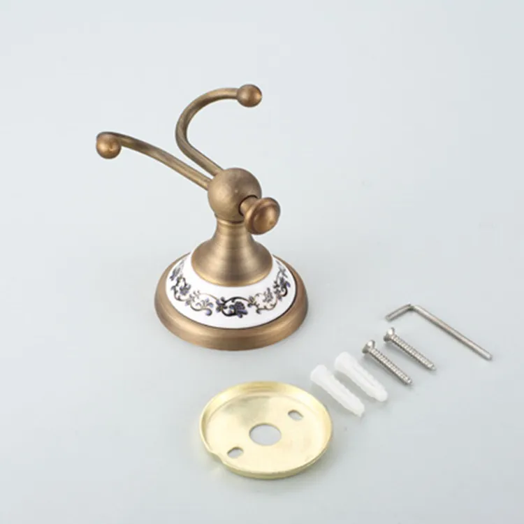 Copper Robe Hooks Ceramic Holder Wall Mounted Coat Hooks Anti Corrosion ...