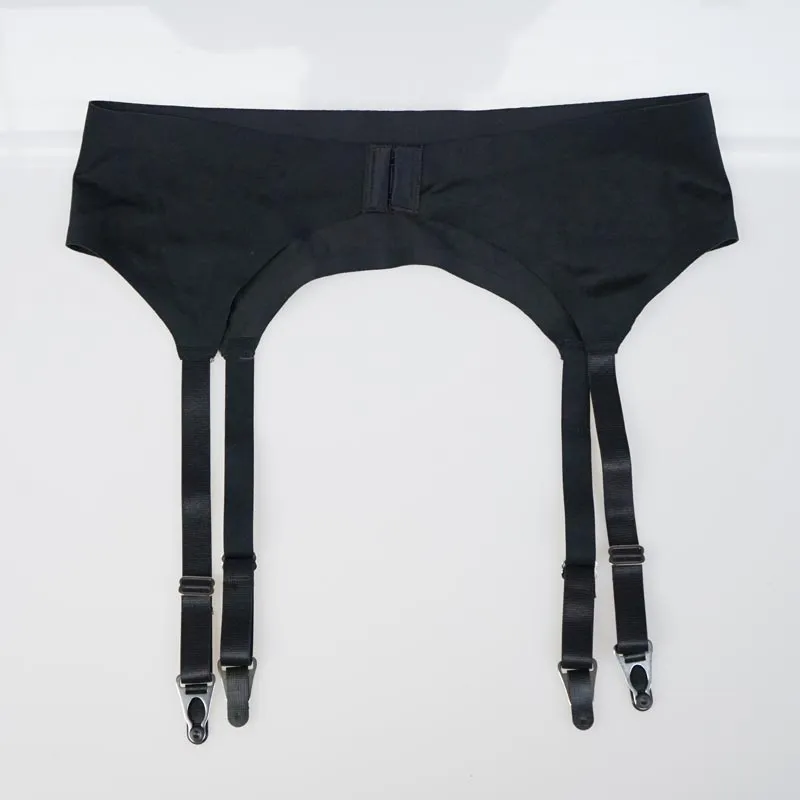 Womens Seamless Vintage Garter Belt With 4 Wide Straps And Metal