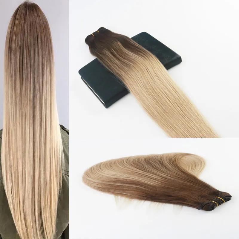 Ombre Brazilian Virgin Ombre Human Hair Extensions Weft Extensions 100g ...