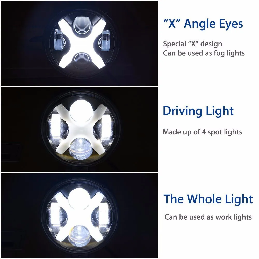 6 Inch Fog Lights 60W Round Led Driving Lights, 12V/24V Compatible With ...