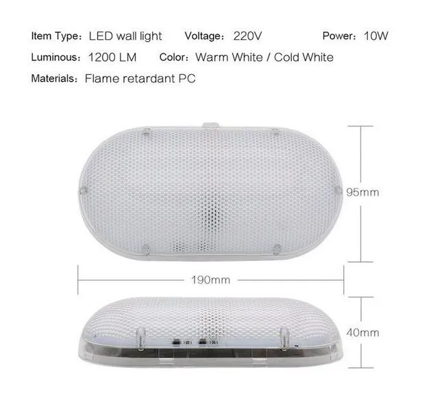 LED Wall Light 10W 220V 110V Outdoor Wall Lamp For Bedroom Home ...