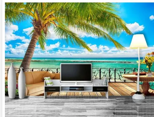 DHgate.com:Product Type Coastal Beach Theme 3D Wallpaper for Living ...