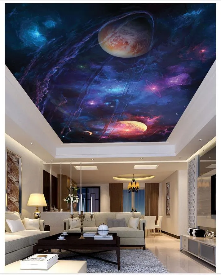 Zenith 3D Stereo Ceiling Mural Customizable Large Sky Universe Alien ...