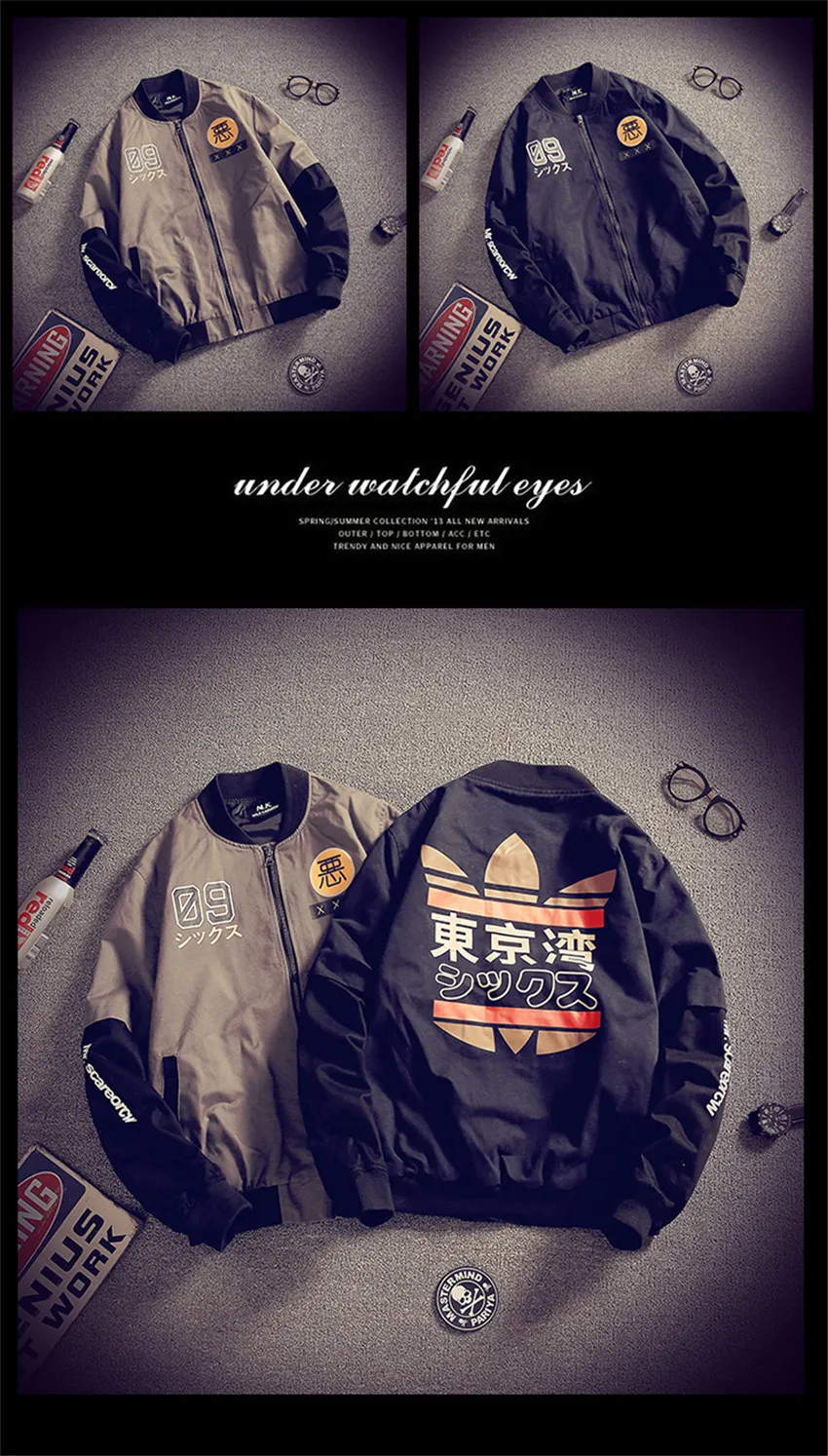 2018 Fashion Men Bomber Jacket Hip Hop Patch Designs Slim Fit Pilot ...