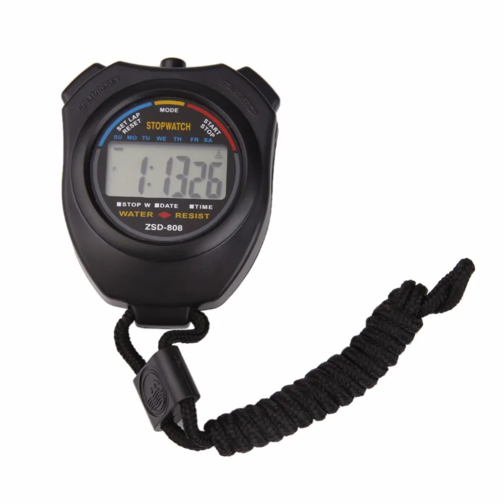 Handheld Stopwatch Digital LCD Sports Timer Clock With Strap ...