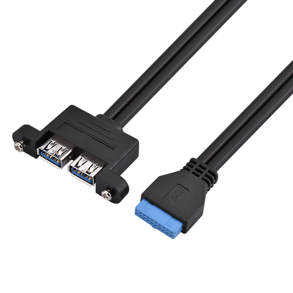 Dual Port USB 3.0 Panel Mount Cable Front Panel To 20 Pin Motherboard ...