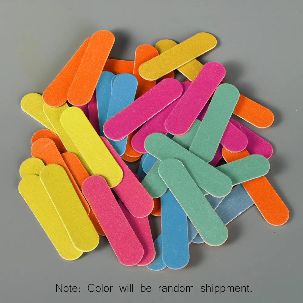 50 Pack Mini Nail Files Buffer Mix Random Designs Durable Sandpaper For ...