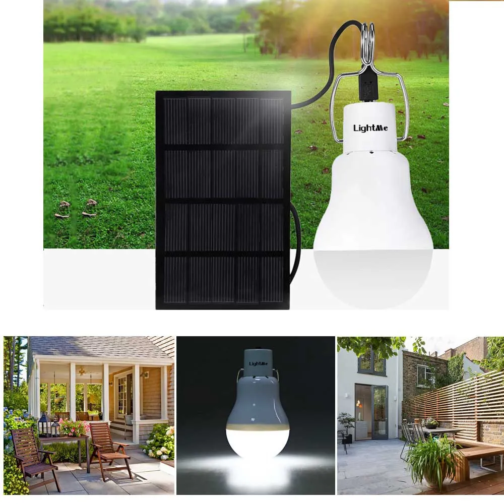 Lightme Solar LED Bulb Lamp with 15W & 130LM - Portable Solar Energy ...