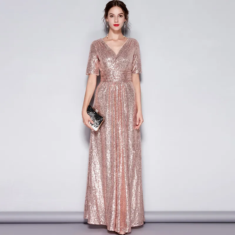 DHgate.com:New Arrival Women's Sexy V Neck Short Sleeves Sequined ...