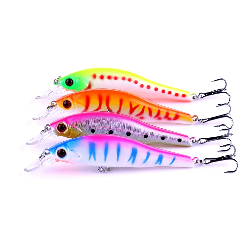 DHgate.com:Hengjia 8pcs Crankbait Artificial Plastic Fishing Lures Minnow 9.5CM 11.5G 6# Hook ...