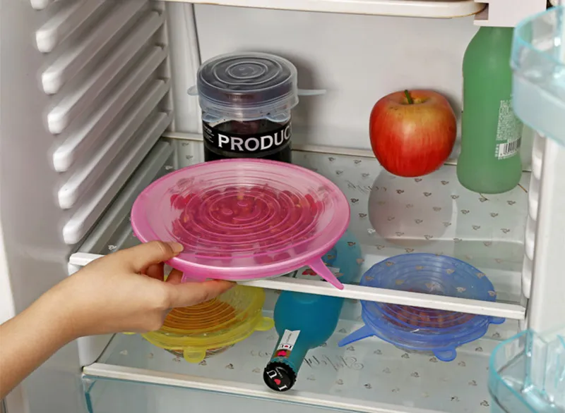 DHgate.com:Silicone Stretch Lids - 6 Pack | Reusable Food Covers for ...
