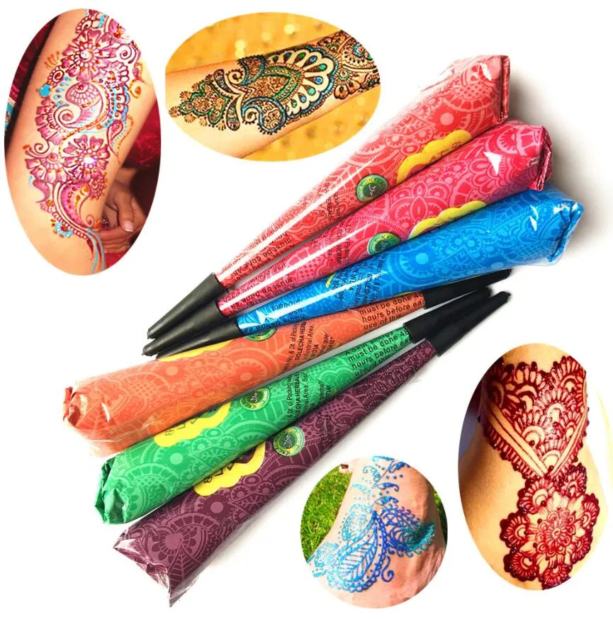 Indian Henna Tattoo Paste Cones For Women, Waterproof Body Paint Makeup ...