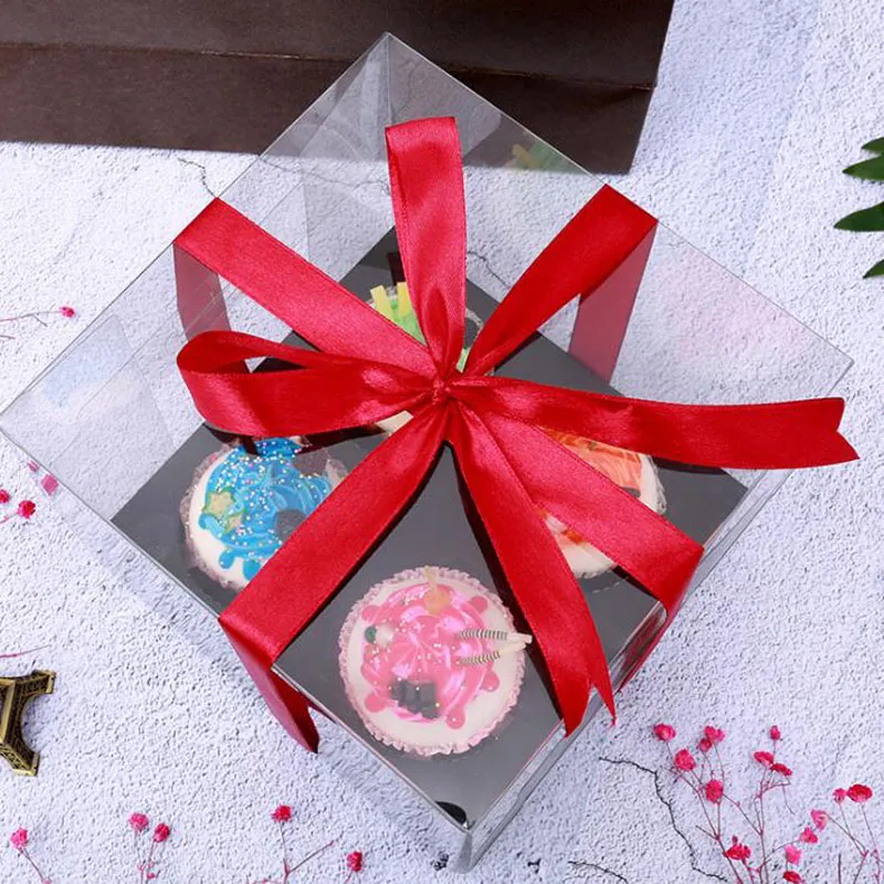 Clear Cupcake Boxes PET Plastic Transparent Biscuits Cookies Candy Box ...