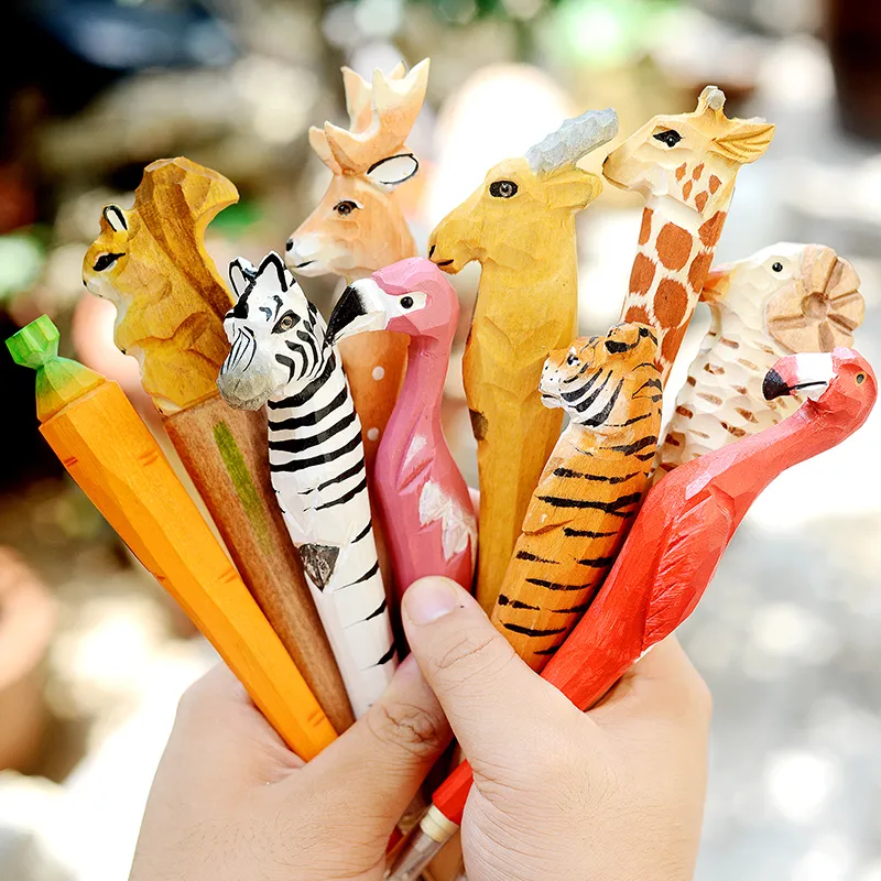 Wholesale Animal Wooden Carving Creative Ballpoint Pen Wood Ball Point ...