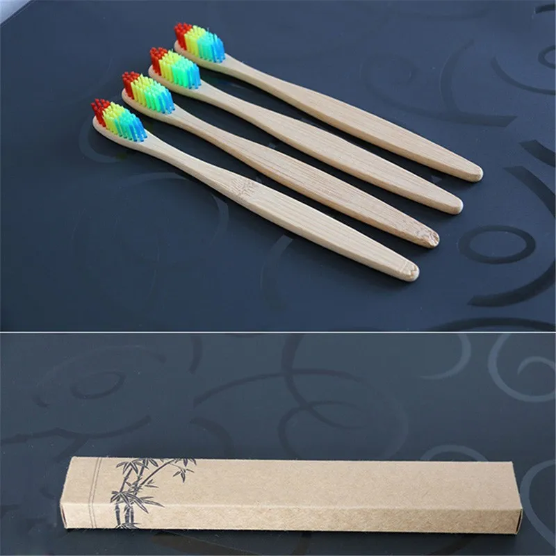 Eco-friendly Rainbow Bamboo Toothbrush - Soft Bristles for Gentle ...