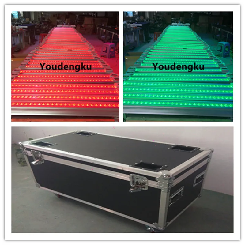 Premium 4-Piece LED DMX Light Bar Set with Flight Case - Waterproof RGB ...