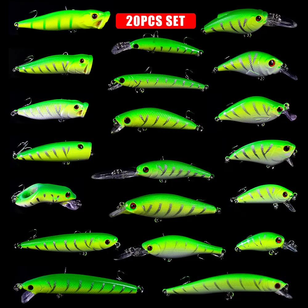 New Green Laser Fishing Lure Set 3D Lifelike Fish DOG WALKING Swimming ...