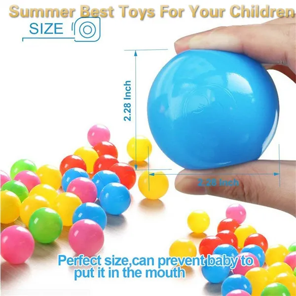 Ocean Balls Baby Kid Swim Pit Toy Colorful Soft Plastic Bulk Pack ...