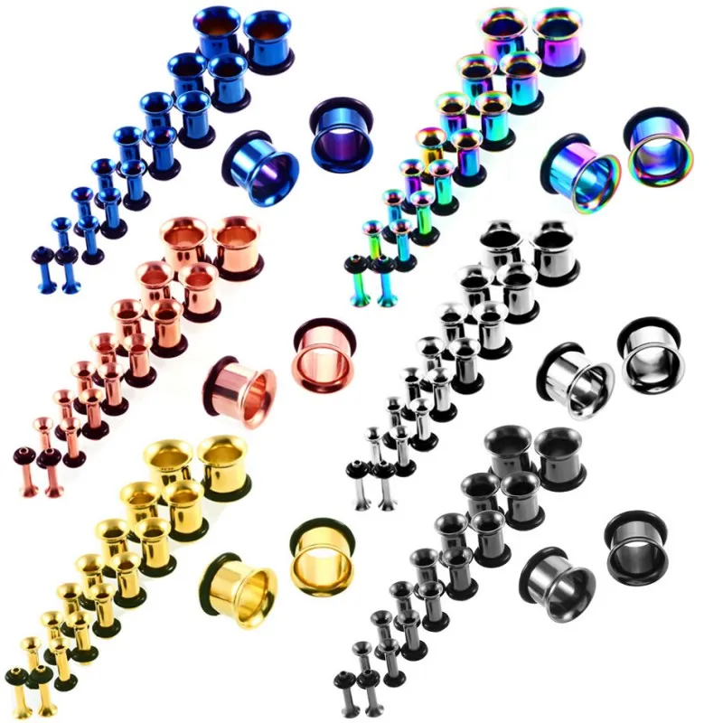 Ear Gauge Kit Stainless Steel Stretching Kit, Single Flared Plugs ...