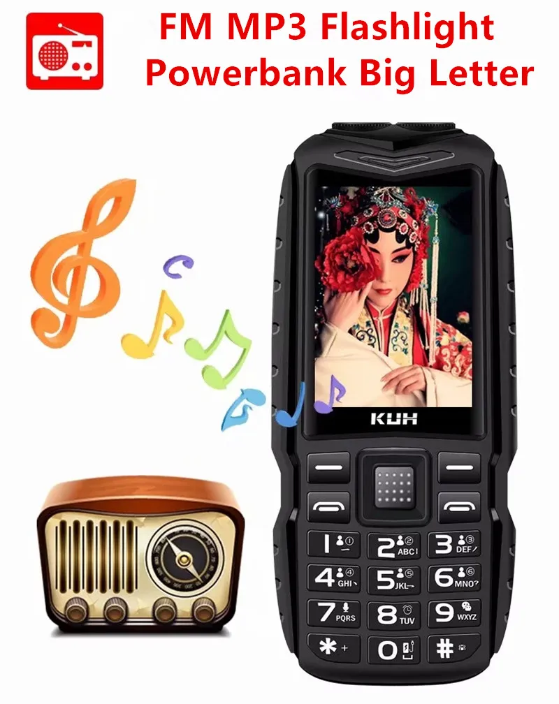 Newest Original KUH T3 Flashlight Phone: Dustproof, Shockproof Mobile ...