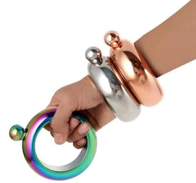 Wholesale 3.5 Oz Metal Bangle Hip Flasks Bracelet 304 Stainless Steel ...