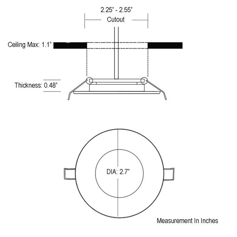Versatile Low Profile RV Led Recessed Ceiling Lights With Spring Clip ...