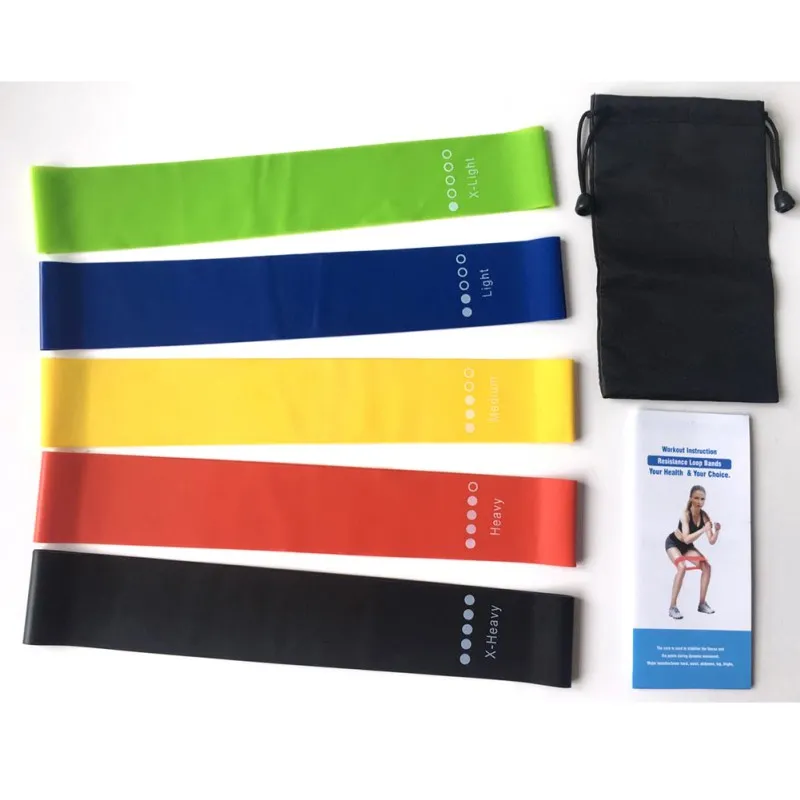 5-Piece Resistance Bands Set - Premium Exercise Loops for Yoga ...