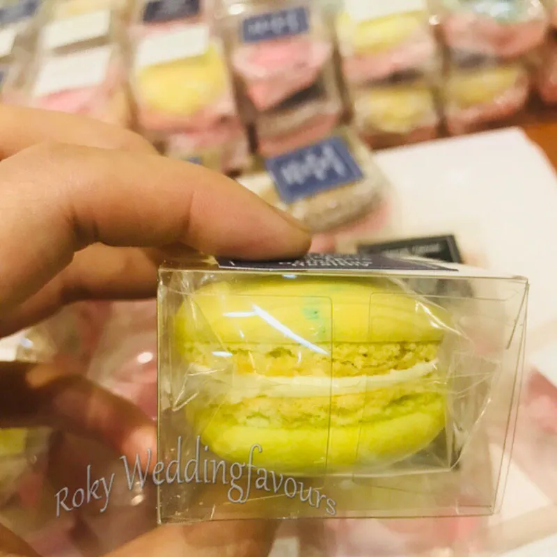 2 Clear Plastic PVC Macaron Box For 1 Macarons Party Supplies ...