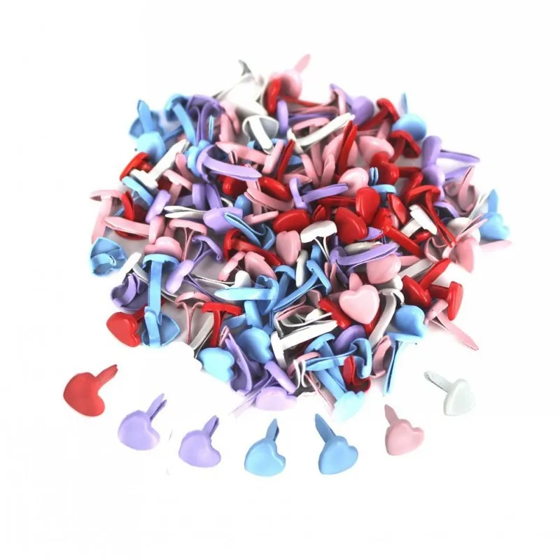Mini Heart Metal Brads Paper Fasteners For Scrapbooking Card Making ...