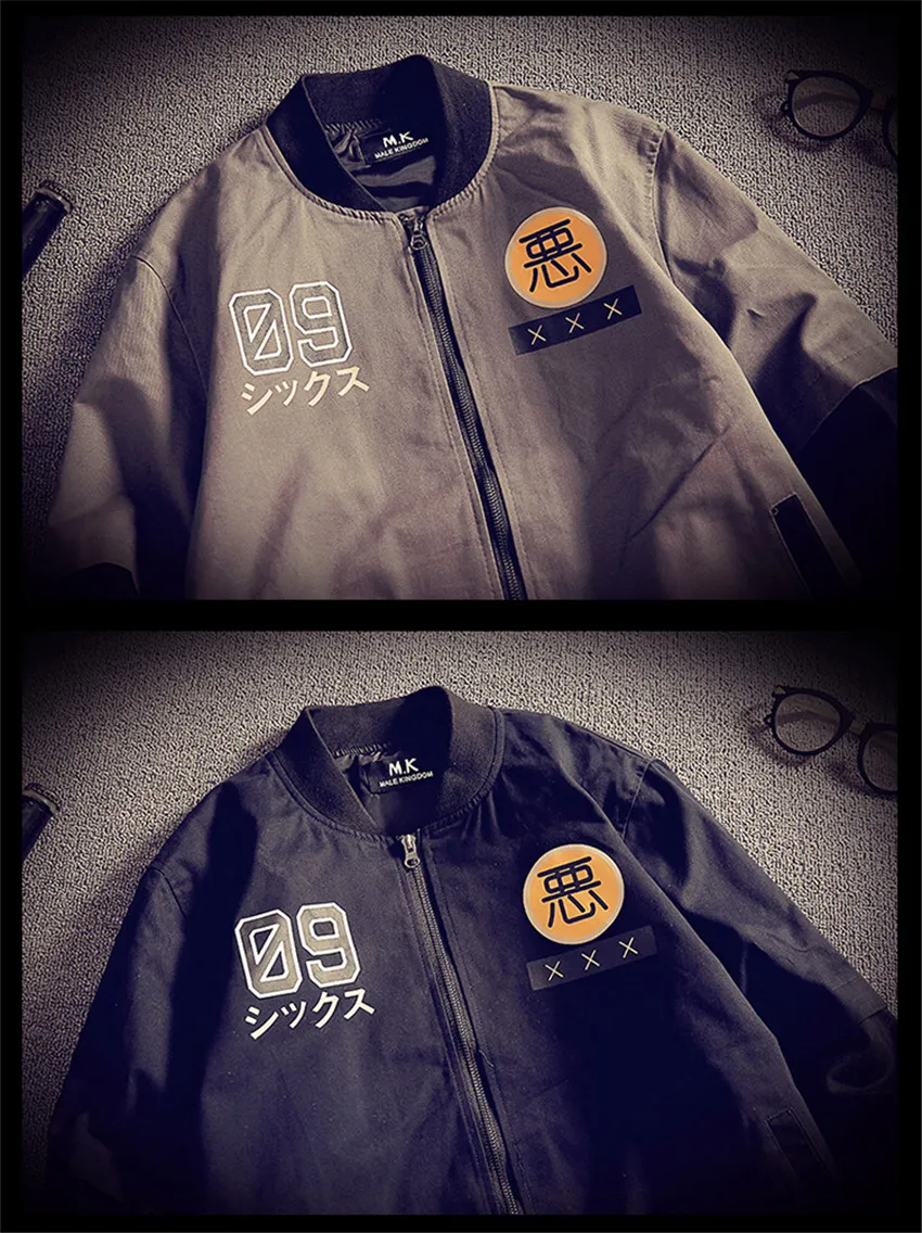 2018 Fashion Men Bomber Jacket Hip Hop Patch Designs Slim Fit Pilot ...