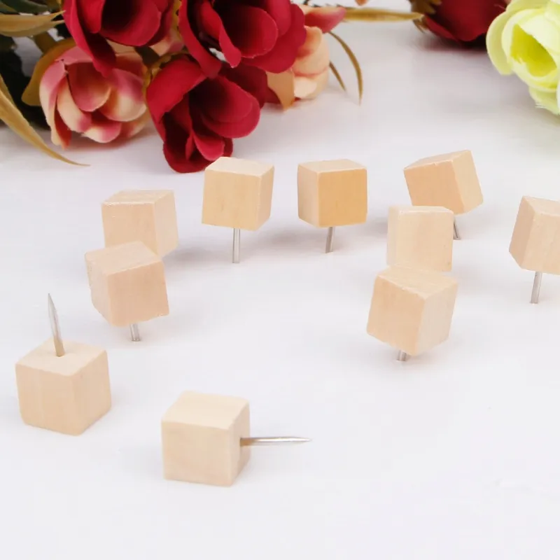 1000 Natural Wooden Push Pins: Square Thumb Tacks for Cork Boards ...