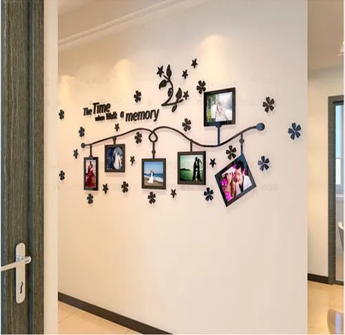 Crystal Acrylic Photo Frames Photo Tree 3D Wall Stickers Living Room ...