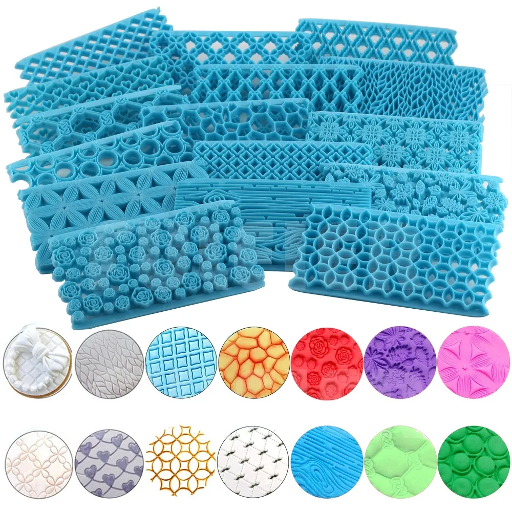16-Piece Cake Decorating Tools Set - Plastic Fondant Cutters, Baking ...