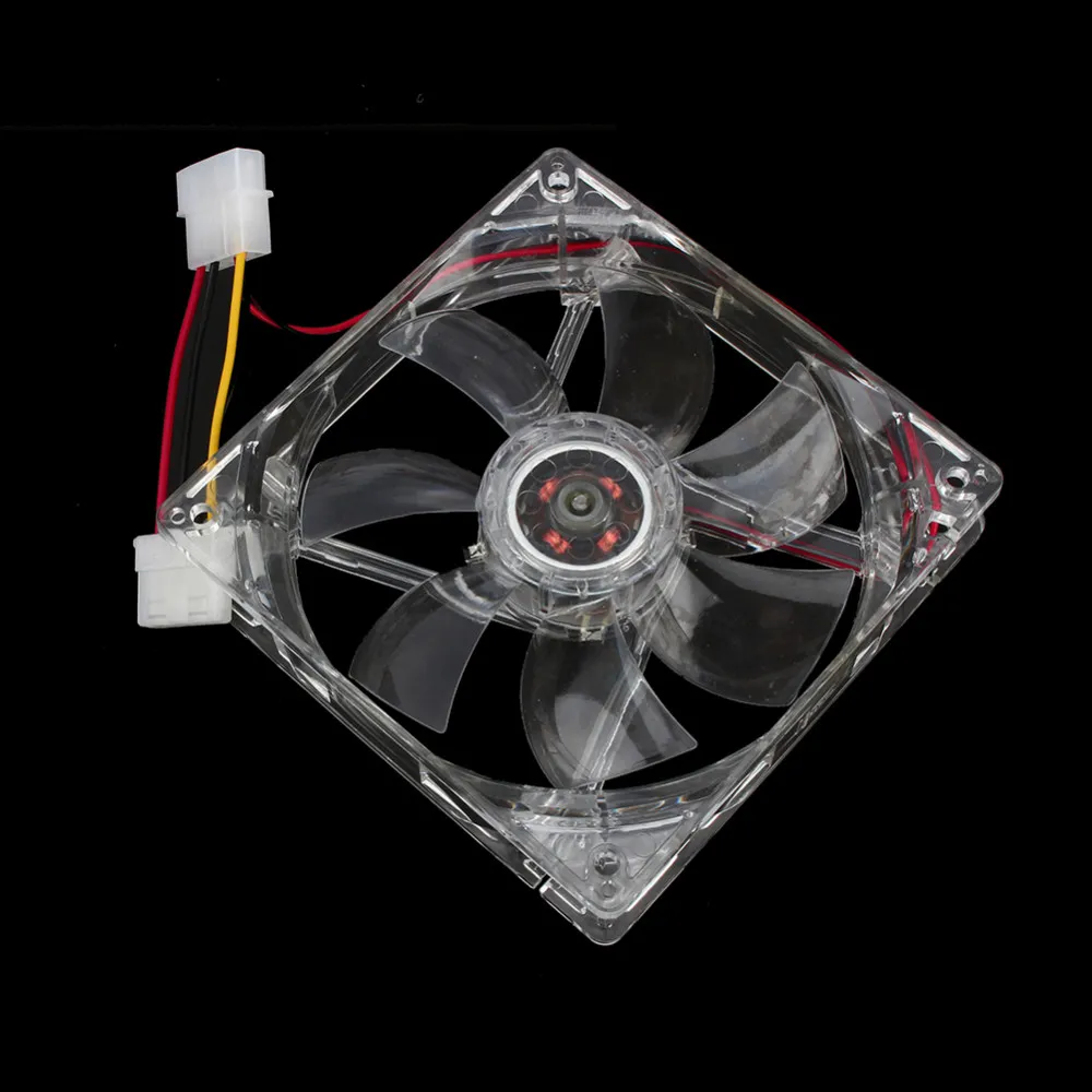 12V Cooling Fan Computer PC CPU Cooler Clear Compute Case With Quad ...